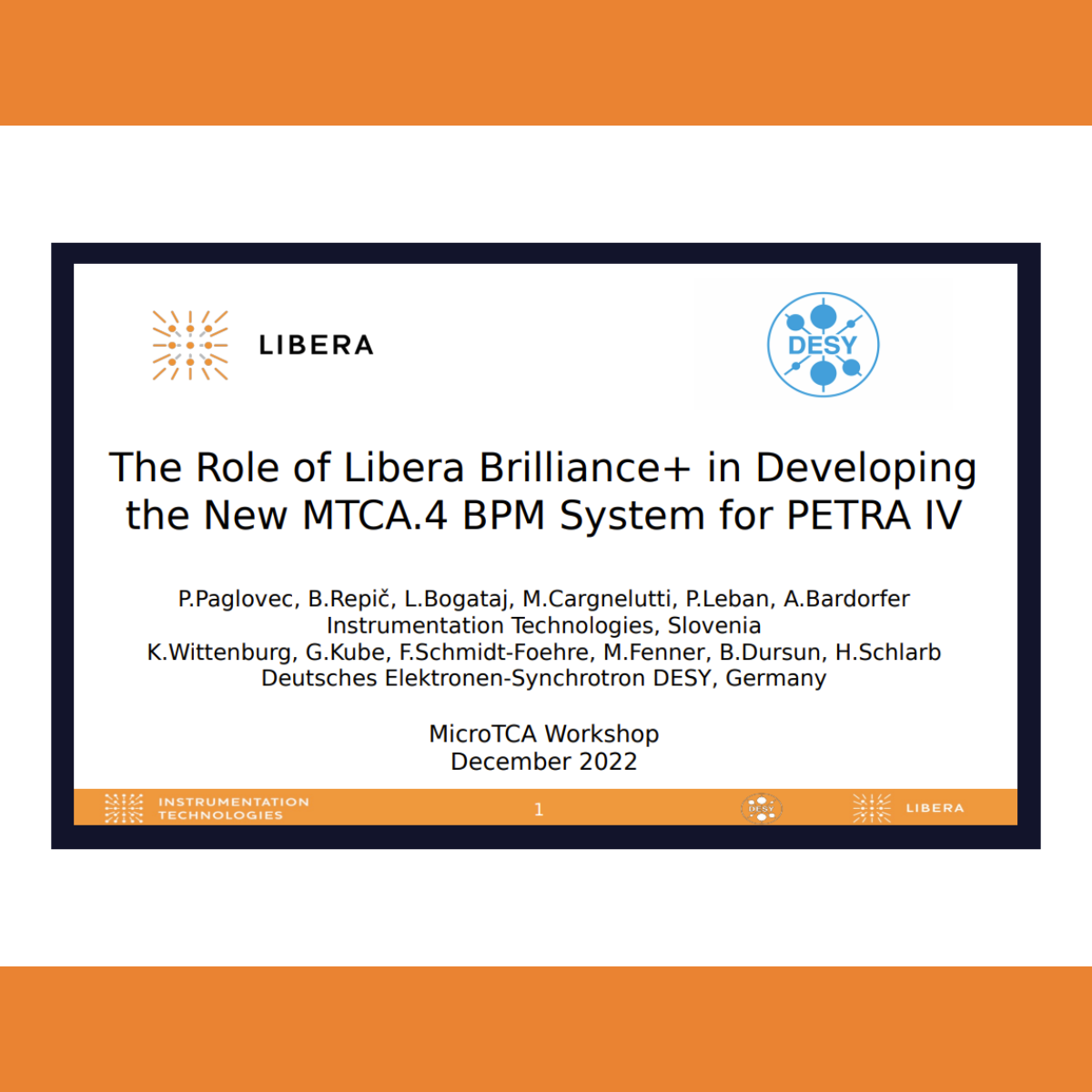 The role of Libera Brilliance + in developing the new MTCA.4 BPM System ...