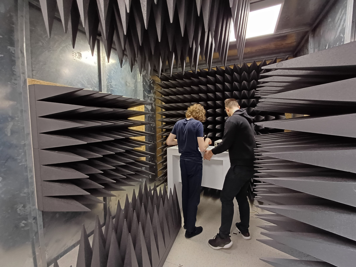 Students test our EMC chamber - Instrumentation Technologies